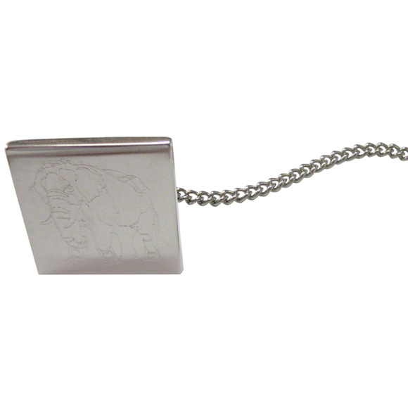 Kiola Designs | Accessories | Silver Toned Etched Angry Elephant Tie ...